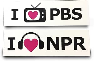 Amazon.com: I Love NPR and I Love PBS Bumper Stickers 3"x10": Office ...