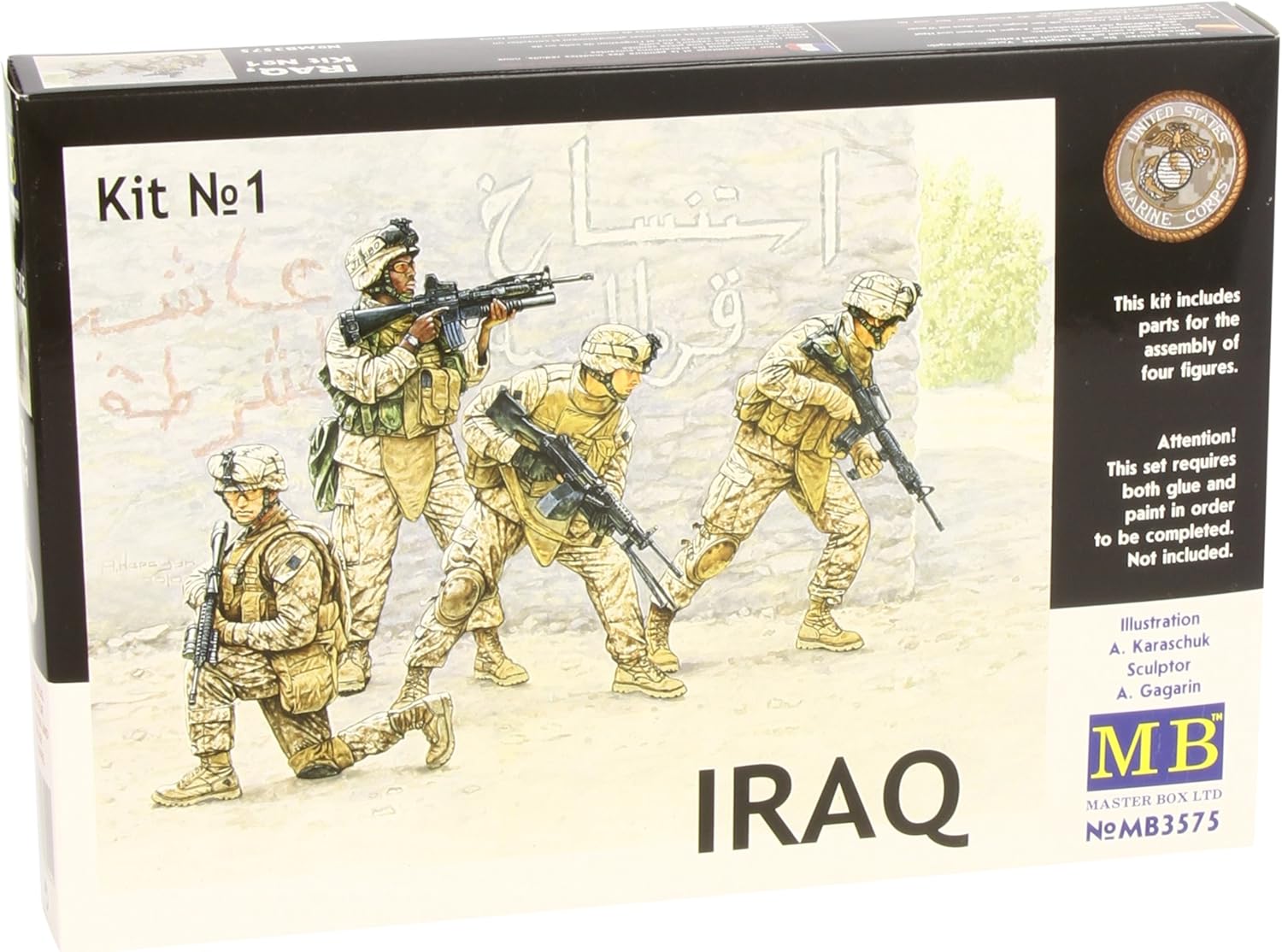 Amazon.com: Master Box USMC Soldiers Iraq Set # 1 (4) Figure Model ...