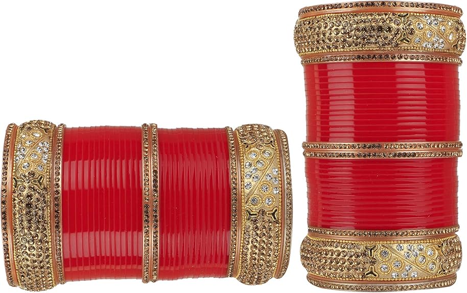 Buy Suhagan Alam Bridal Punjabi Chuda Bangles Set for Women, Designer ...