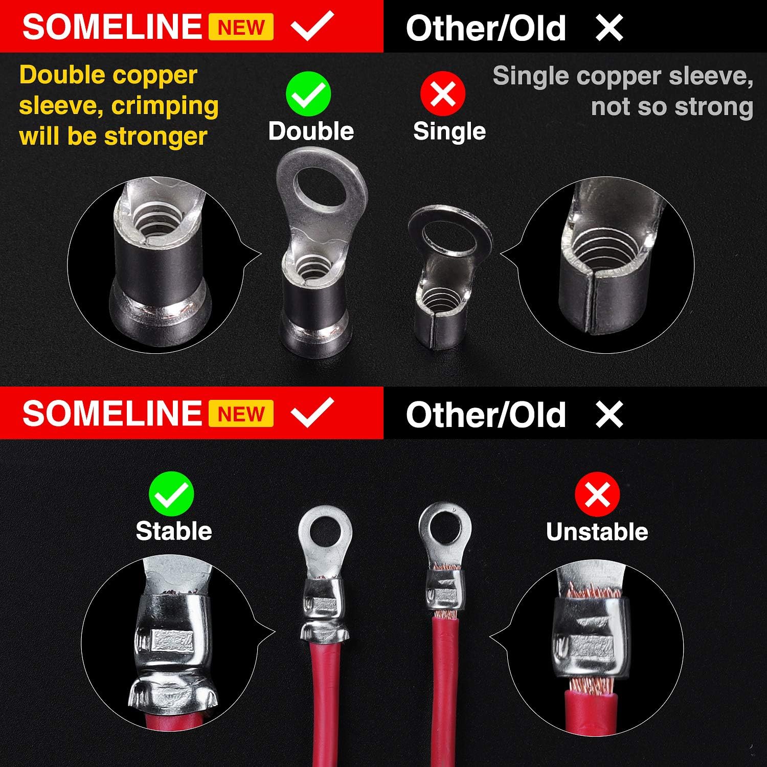Ring Lug Terminals Fully Insulated Nylon Quick Connector Kit Wire ...