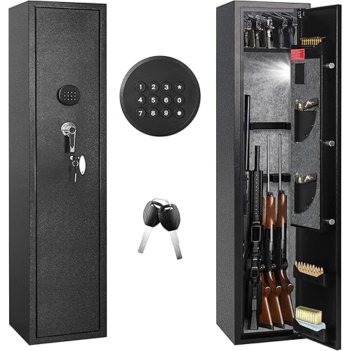 Bonusall 4-6 Rifle Safe, Long Gun Safe for Rifles and Shotguns, Quick ...