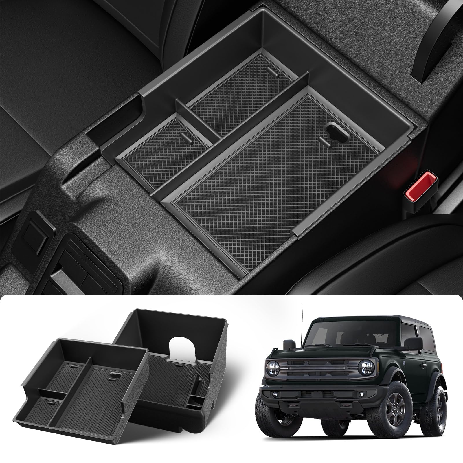 YHTAUTO Center Console Organizer Fit for Ford Bronco 2021 2022 2023 ...