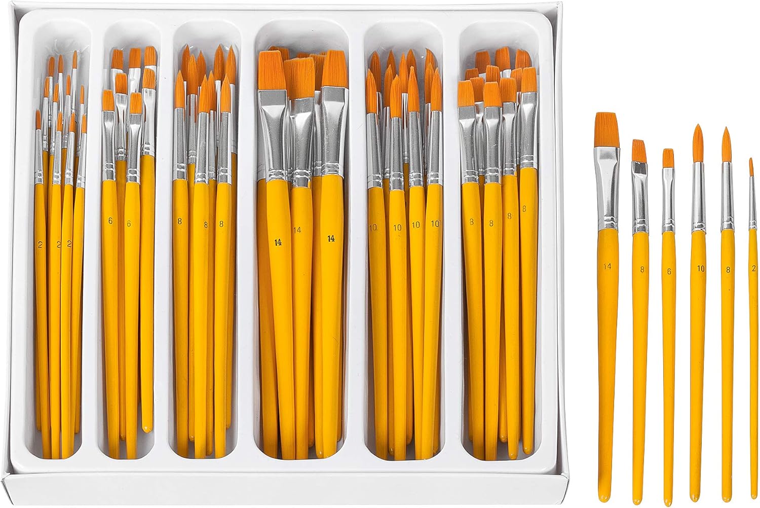 Amazon.de: 64 Pinsel-Set Rund und Flachpinsel Künstler Gr. von 2-14 VBS ...