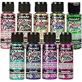 Amazon.com: DecoArt Craft Rainbow Twinkles Paint 9 Color Glitter Paint ...