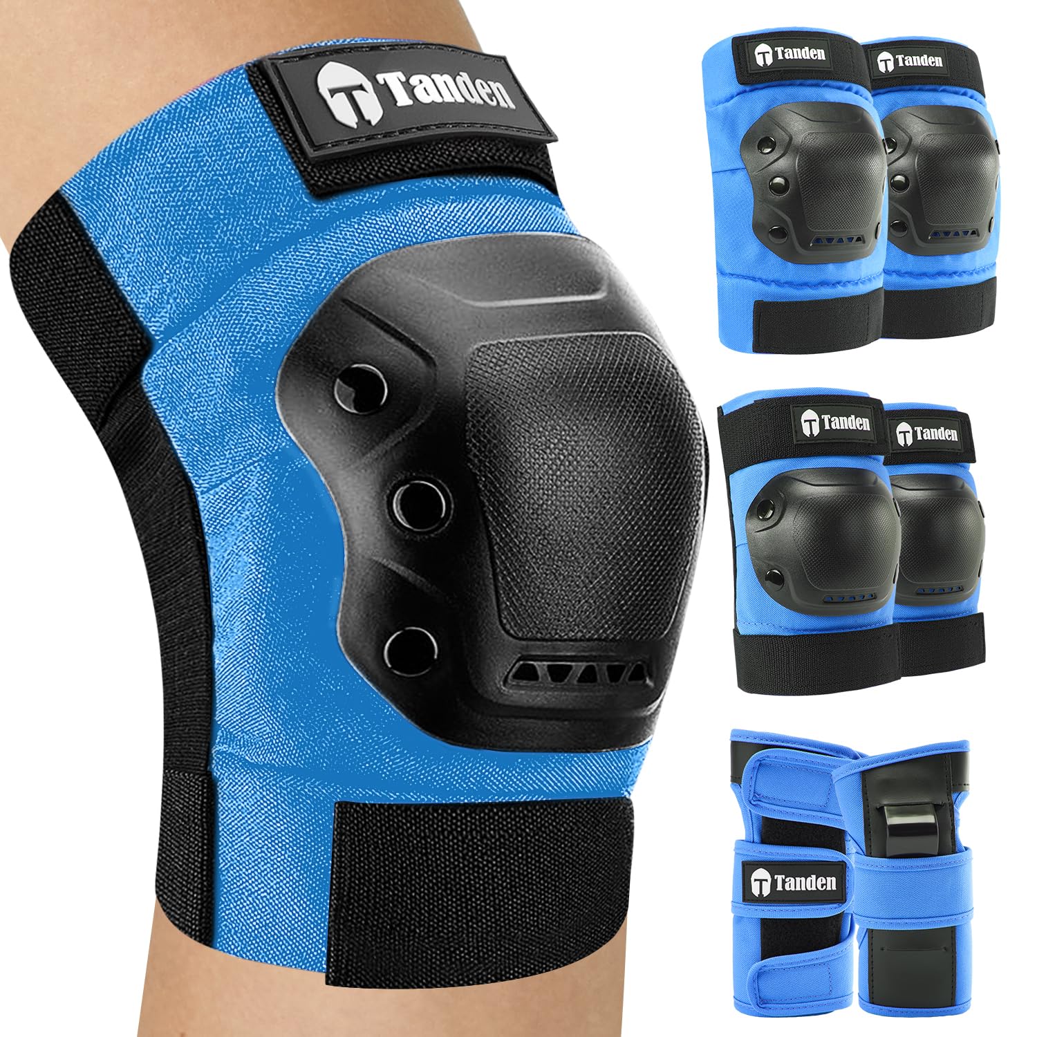Tanden Skate Protective Gear Adult Knee and Elbow Pads for Roller ...