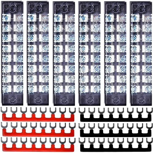 Terminal Block 8 Position, 12PCS/ 6 Set Terminal Block Strip & Ground ...