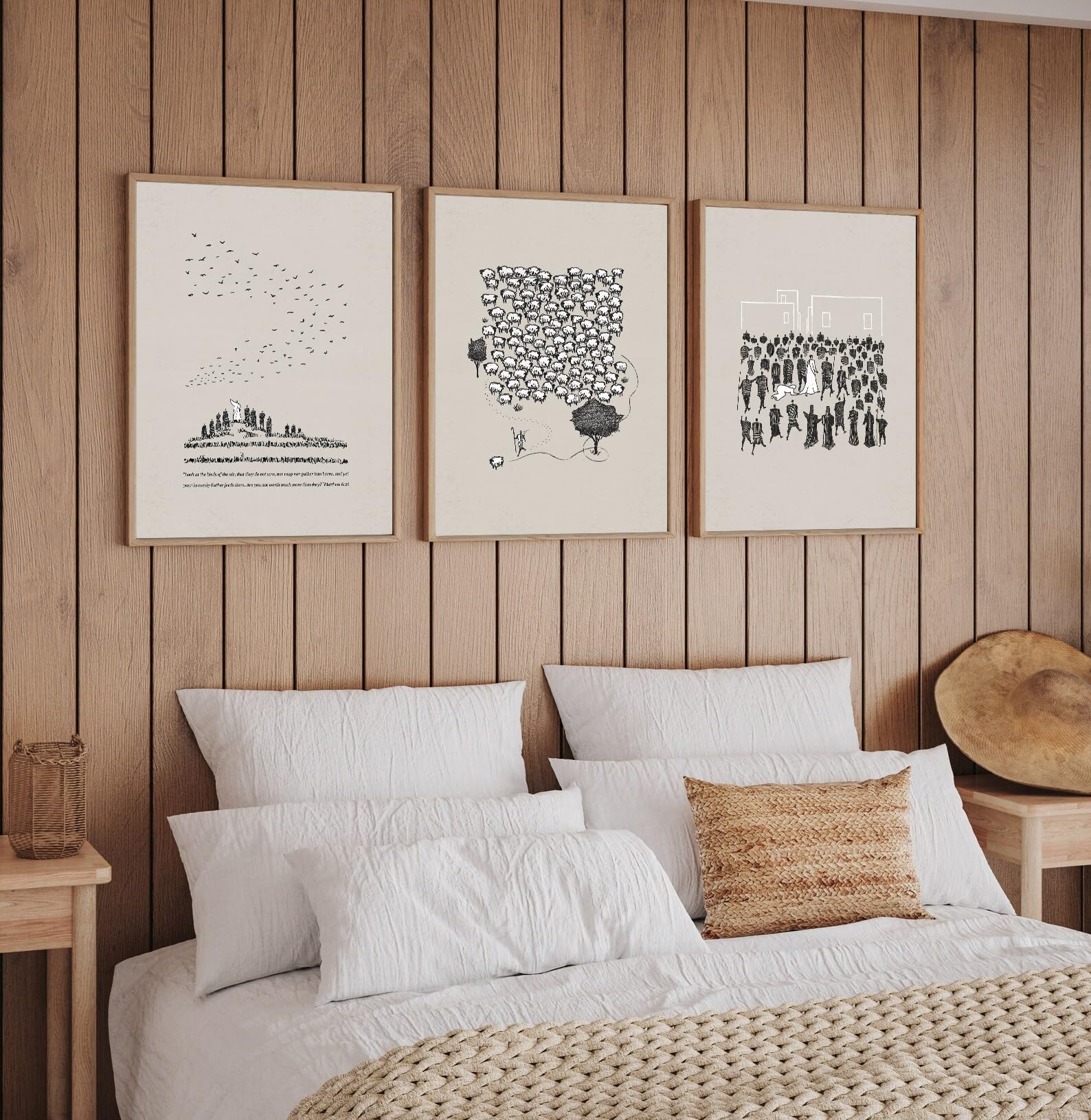 Nocta Christian Wall Art Set Of 3 | Jesus Story Posters For Living Room ...
