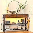 Amazon.com: Keelian 47" Entryway Table with Outlets: Console Table with ...