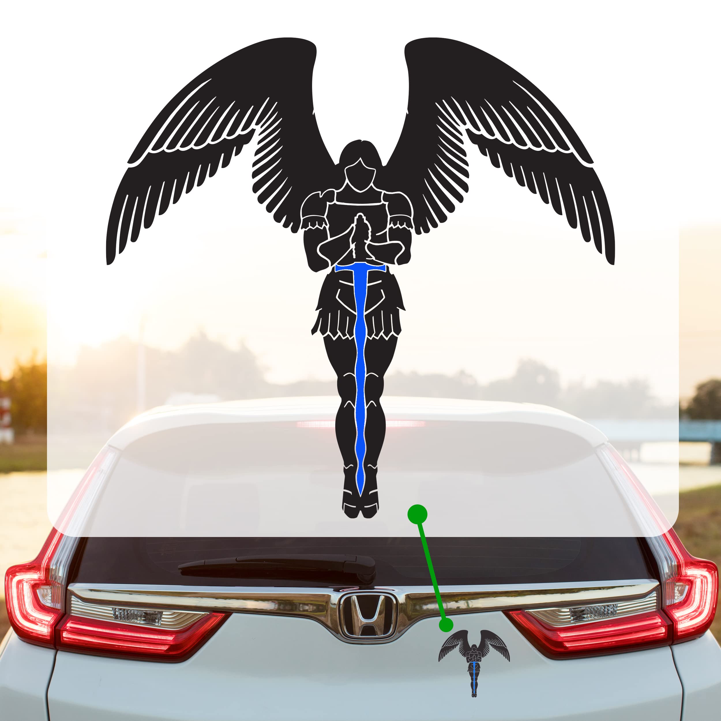 GRITKULTURE Reflective Saint Michael The Archangel Thin Blue Line Decal ...