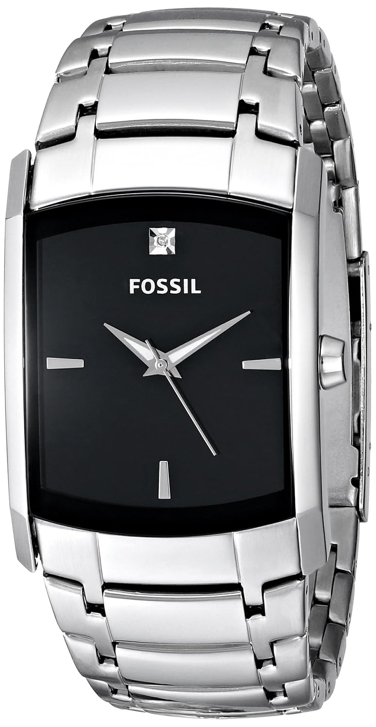 Amazon.com: Fossil Men's FS4156 Stainless Steel Bracelet Black Analog ...