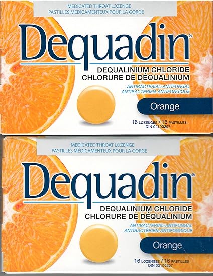 Dequadin Orange Anti-Bacteria Dequalinium Lozenges 2 Boxes of 16 ...