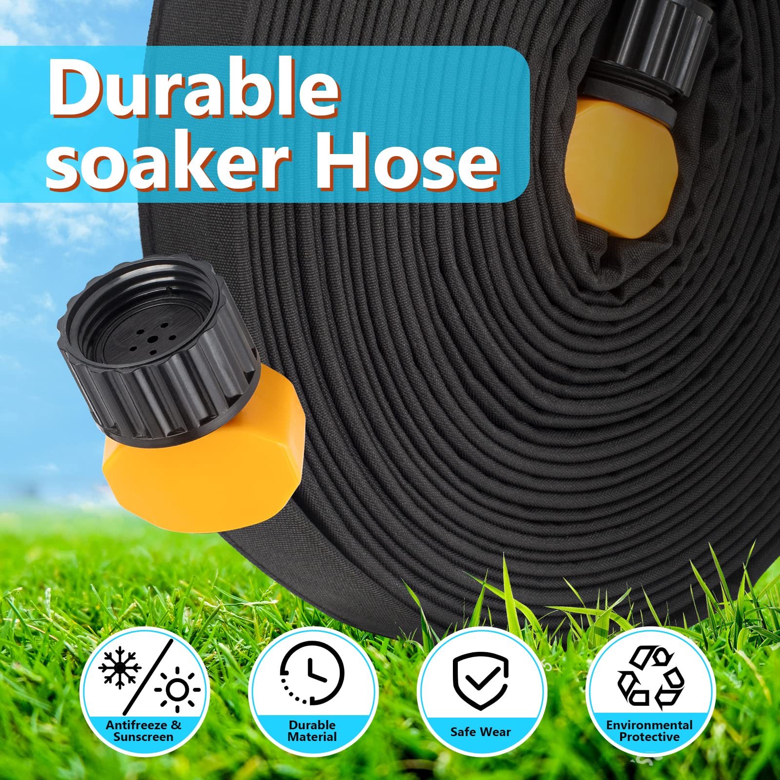 Mua JAZIPO Premium Soaker Hose 100ft (50ft x 2Pack), Efficient Garden ...
