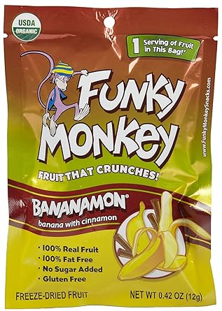 FUNKY MONKEY SNACKS Organic Bananamon Dried Fruit .4, 0.42 OZ: Amazon ...