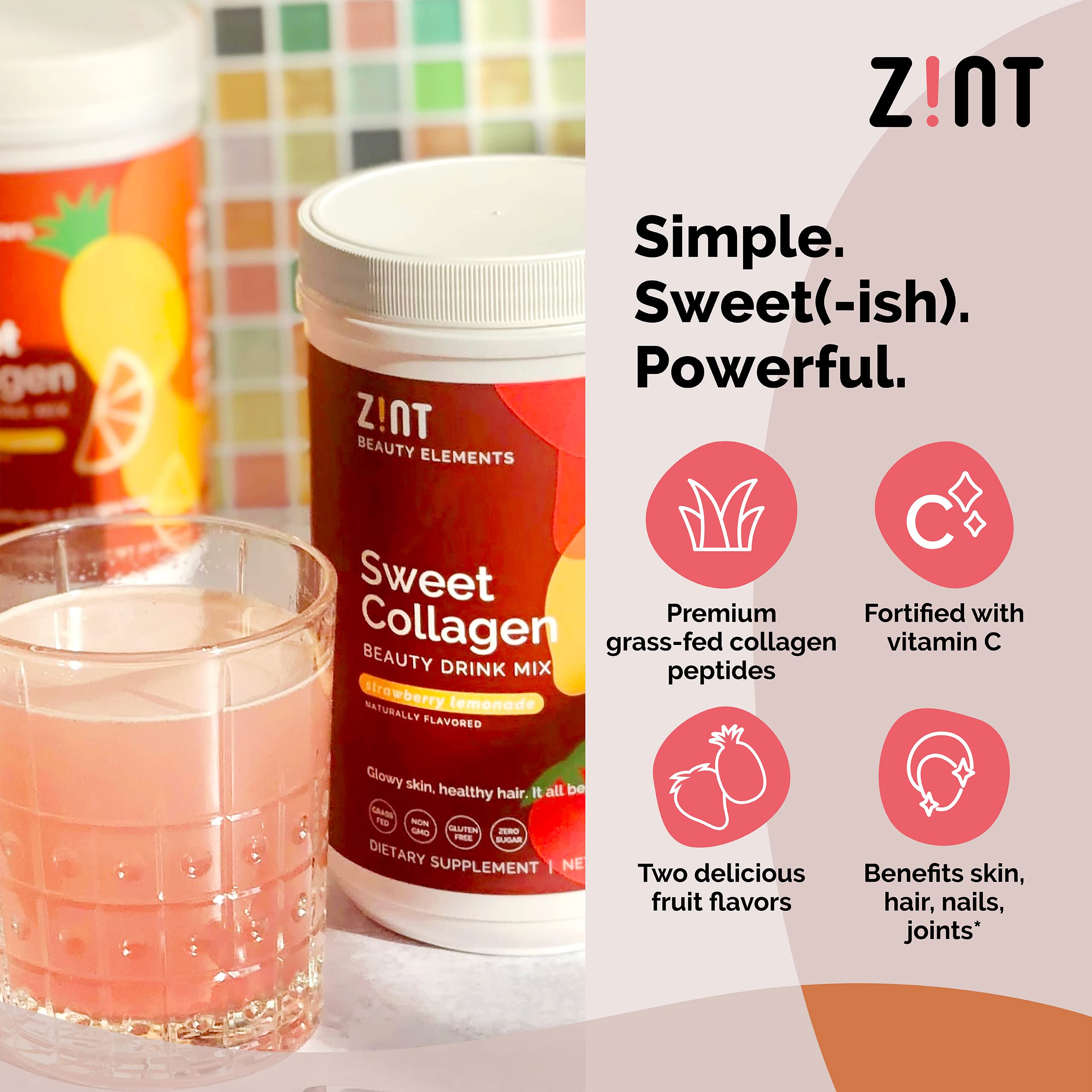 Mua Zint Sweet Collagen Powder Beauty Drink Mix (Pineapple Orangeade ...