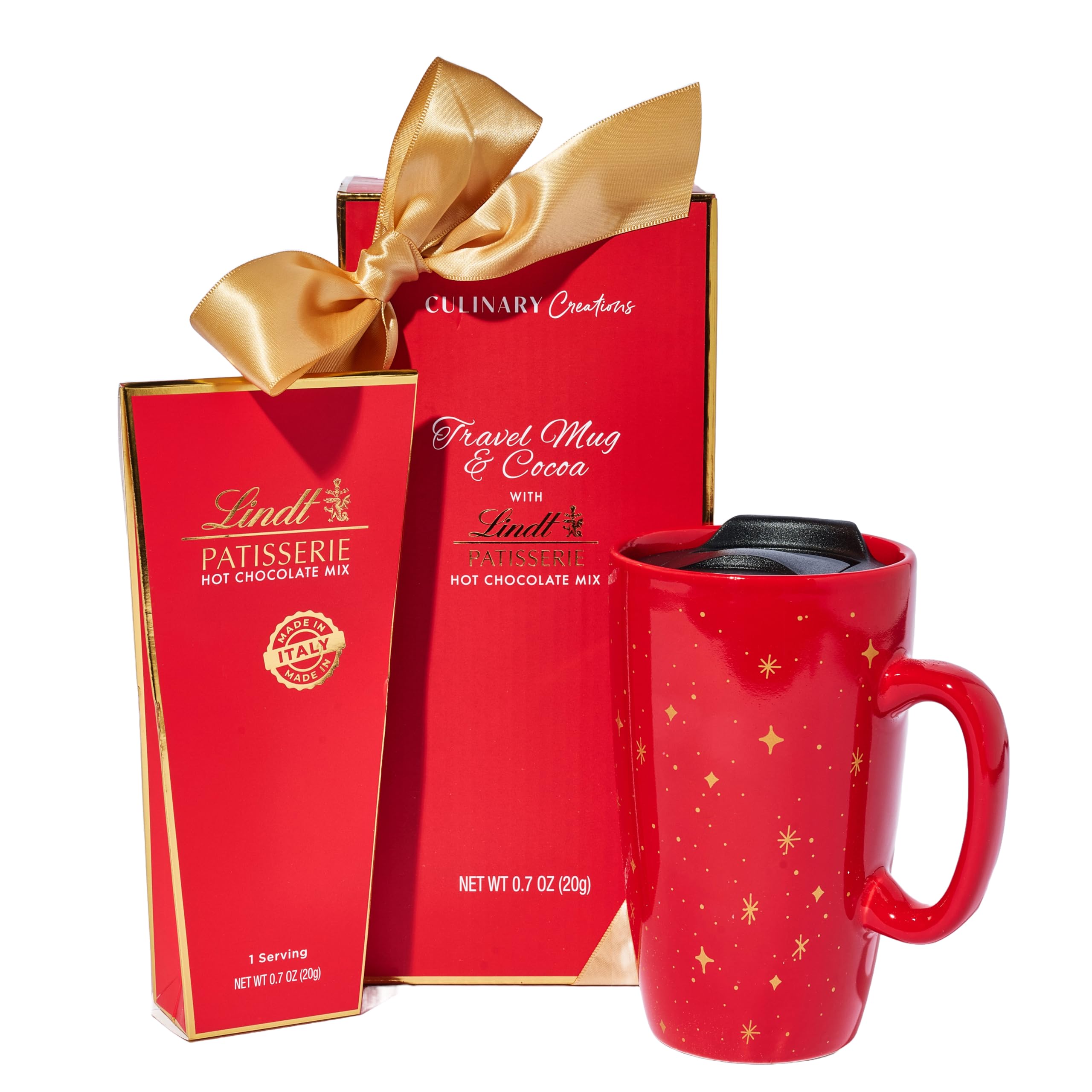 Travel Mug and Hot Cocoa Set, Includes Lindt Gourmet Hot Chocolate Mix ...