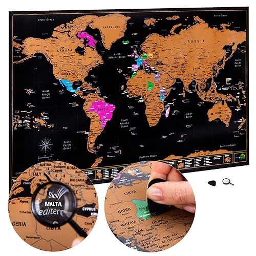 Scratch Off Map UK | A2 Poster + Accessories Kit and Travel Gift Tube ...