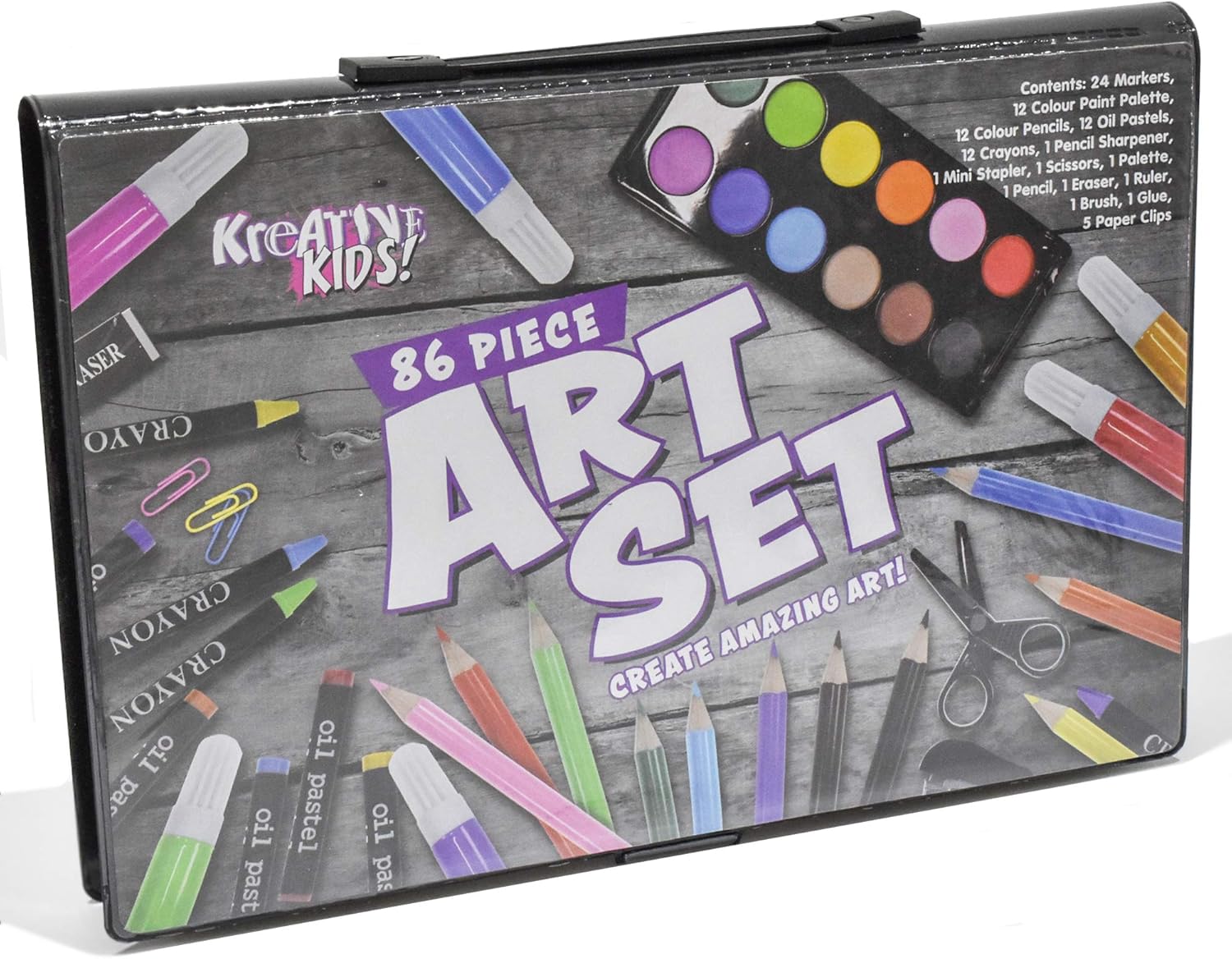 Kreative Kids Craft and Art Set – Kids Colouring Kit with Crayons and ...