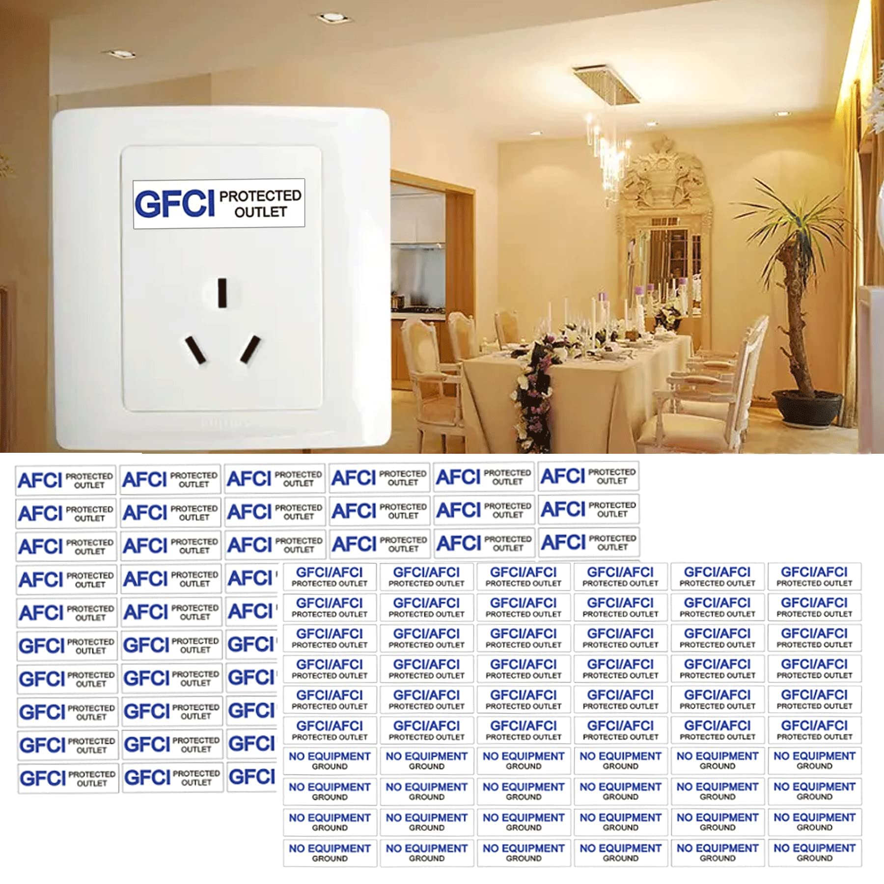 Mua 120 Pcs GFCI AFCI Protected Outlet Transparent Decals Stickers ...