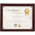 Amazon.com - PETAFLOP Brown 8.5x11 Picture Frame, Certificate Award Document Plaque Wall Mounted ...