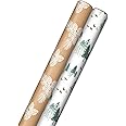 Amazon.com: Hallmark Kraft Recyclable Christmas Wrapping Paper with Cut ...
