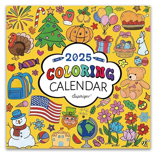 Kids Calendar 2025-2026 - Coloring Calendar for Kids, Wall Calendar ...