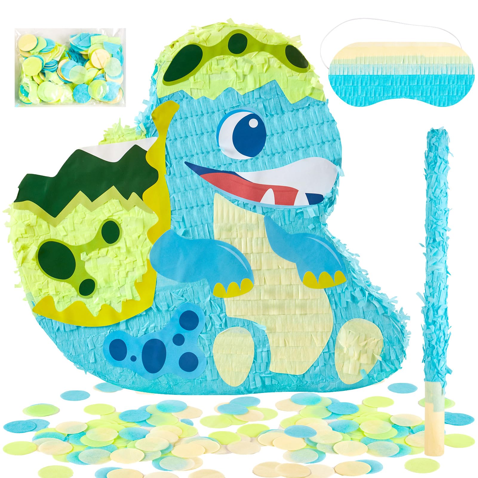 Homarkable Dinosaur Pinata with Stick and Blindfold, Dinosaur Birthday ...