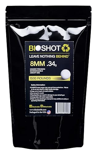BioShot 8mm Biodegradable Airsoft BBS .34g Competition MatchGrade (1500 ...