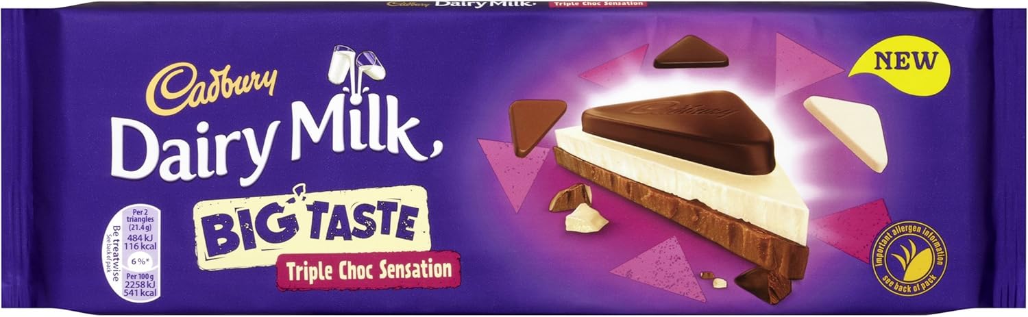 Cadbury Dairy Milk Big Taste Triple Chocolate Bar, 300g: Amazon.co.uk ...