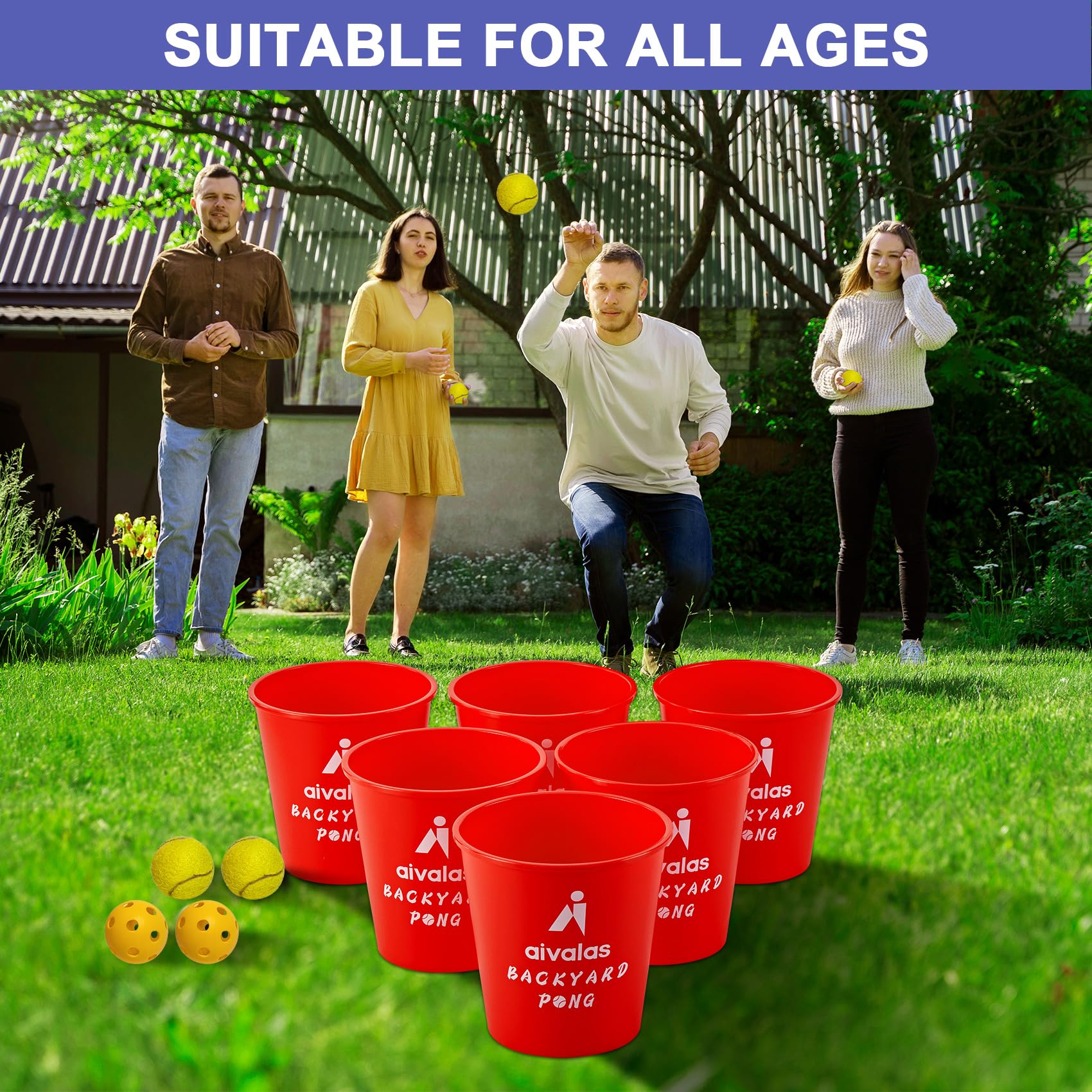 Mua Yard Pong Outdoor Games, Giant Yard Games Set with 12 Buckets and ...