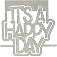Amazon.com: Sizzix 661573 Thinlits Die Set, Happy Day 3-D Drop-ins Sentiment by Stephanie ...