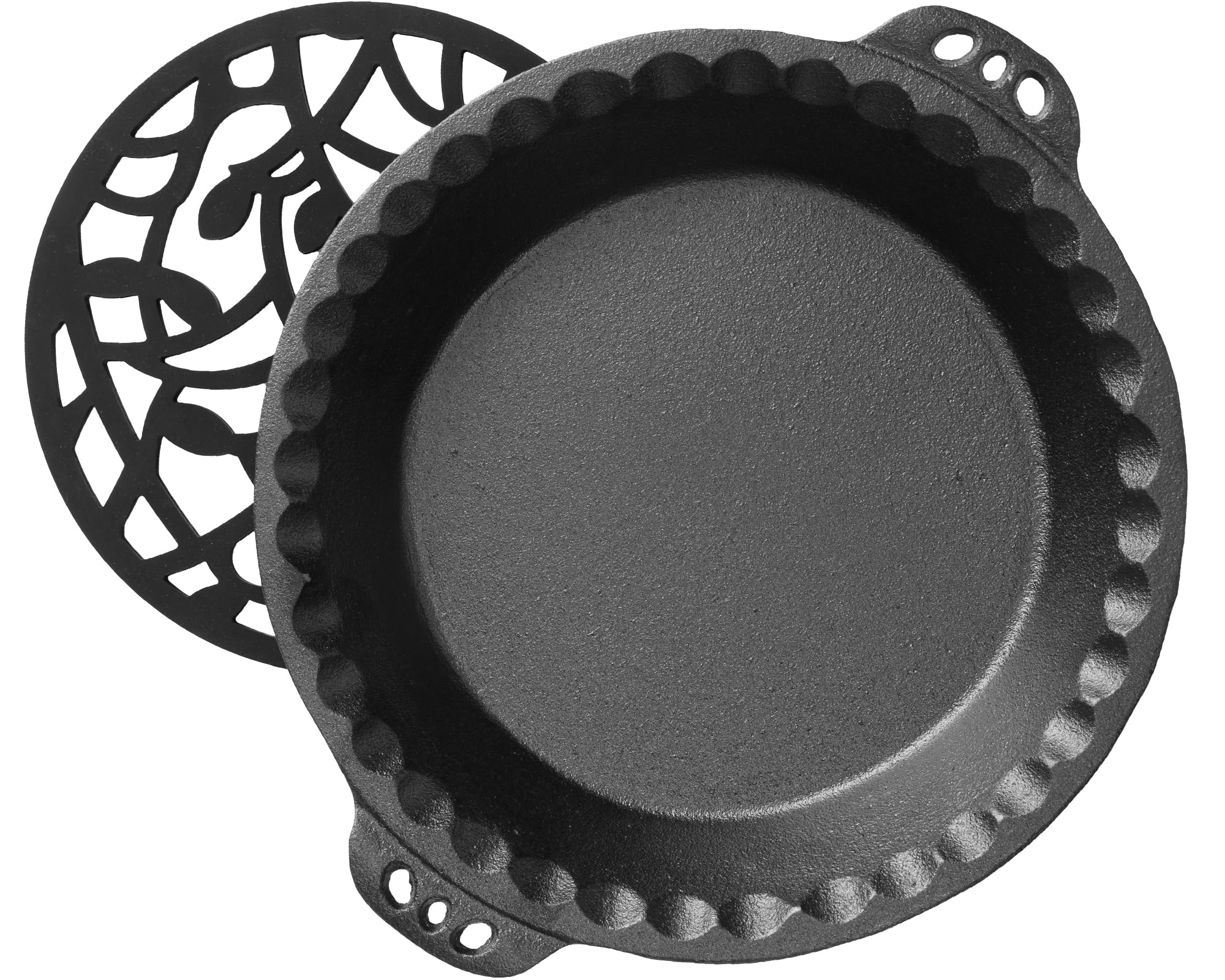KUHA 9” Cast Iron Pie Pan - Black Nonstick Cast Iron Pan for Baking ...