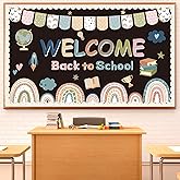 Amazon.com : Boho Rainbow Welcome Bulletin Board Decoration Set Welcome ...