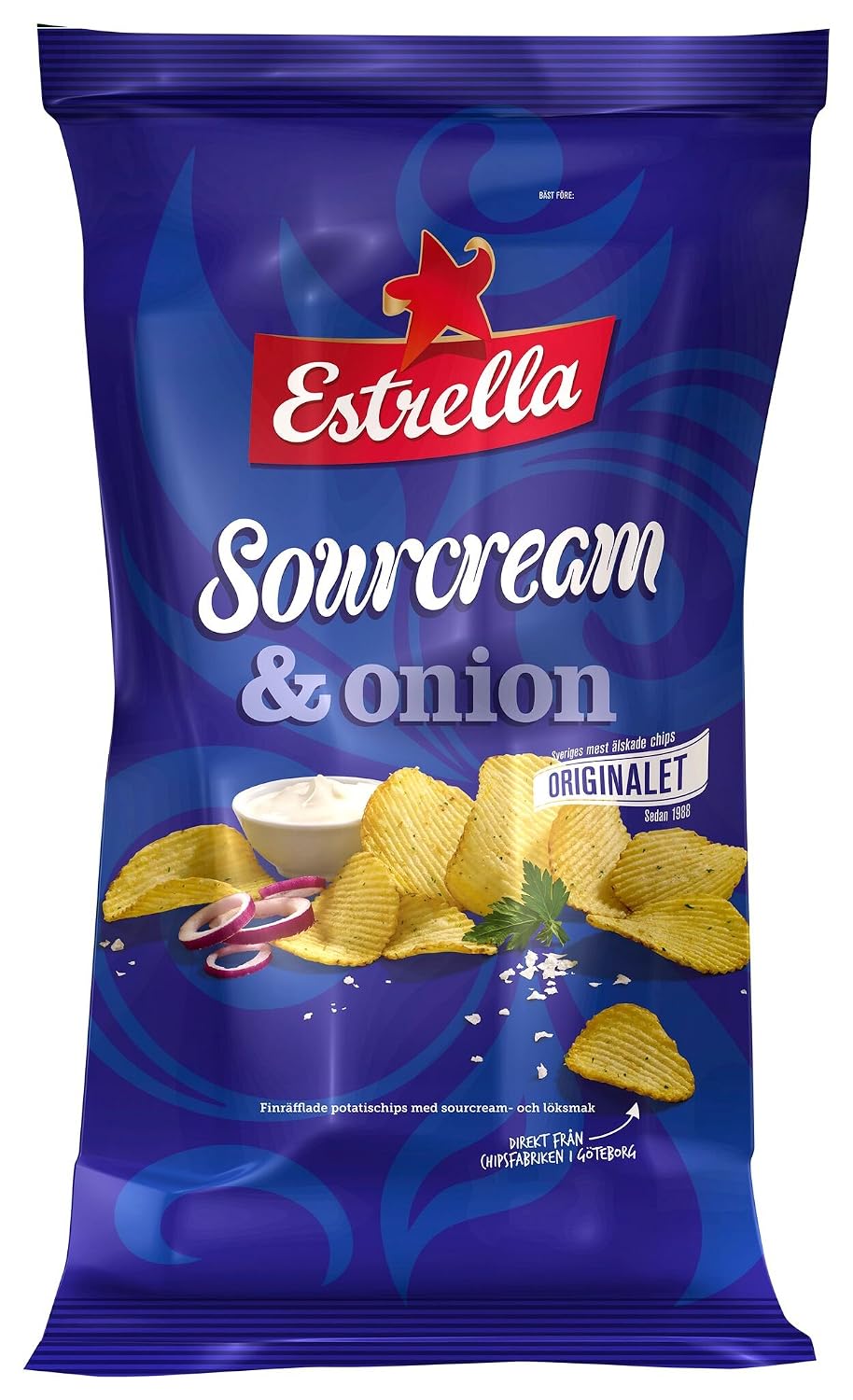 Estrella Sour Cream and Onion Crisps, 175 g, Pack of 3: Amazon.co.uk ...