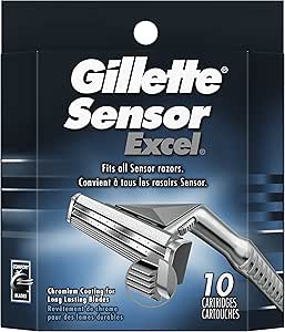 Amazon.com: Gillette Sensor Excel Men's Razor Blade Refills, 10 Count ...