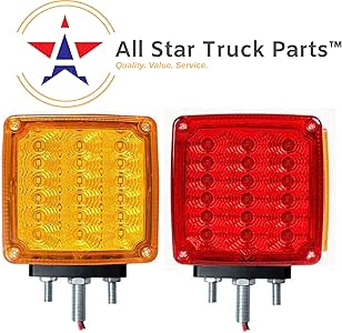 Amazon.com: [ALL STAR TRUCK PARTS] 2pc Amber/Red 39 LED Double Face ...