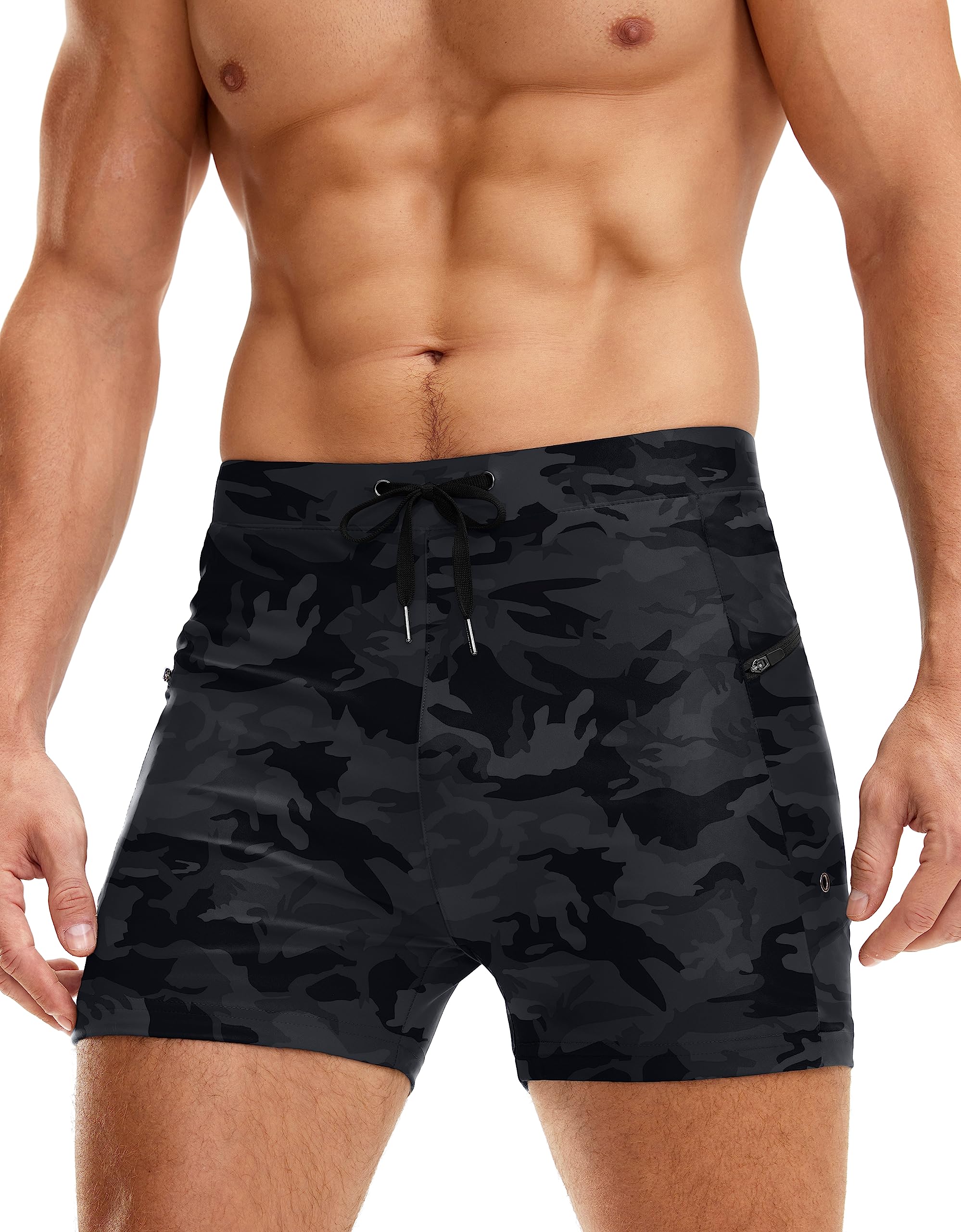 G Gradual Men's Swimsuit Trunks with Zipper Pockets Quick Dry Swimwear ...