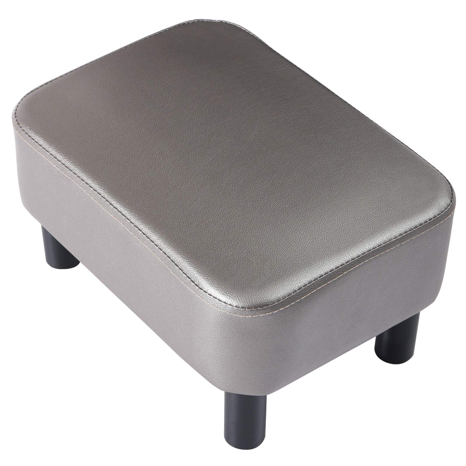 Buy IBUYKE 42CM Small Footstool, PU Faux Leather Step Stool, with ...