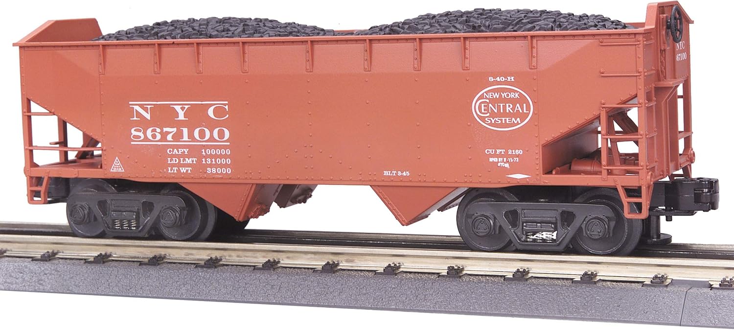 Amazon.com: MTH New York Central 2-Bay Offset Hopper Car w/Coal Load ...