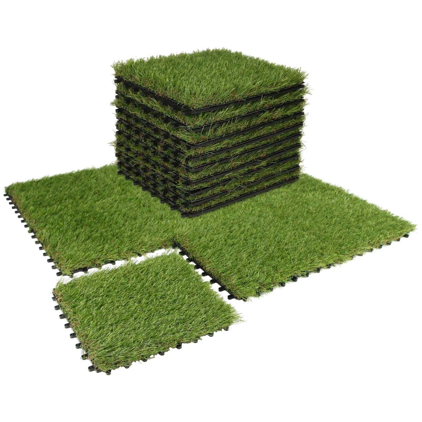 XLX TURF Artificial Grass Turf Interlocking Deck Tiles Set 18 PCS, 12 ...