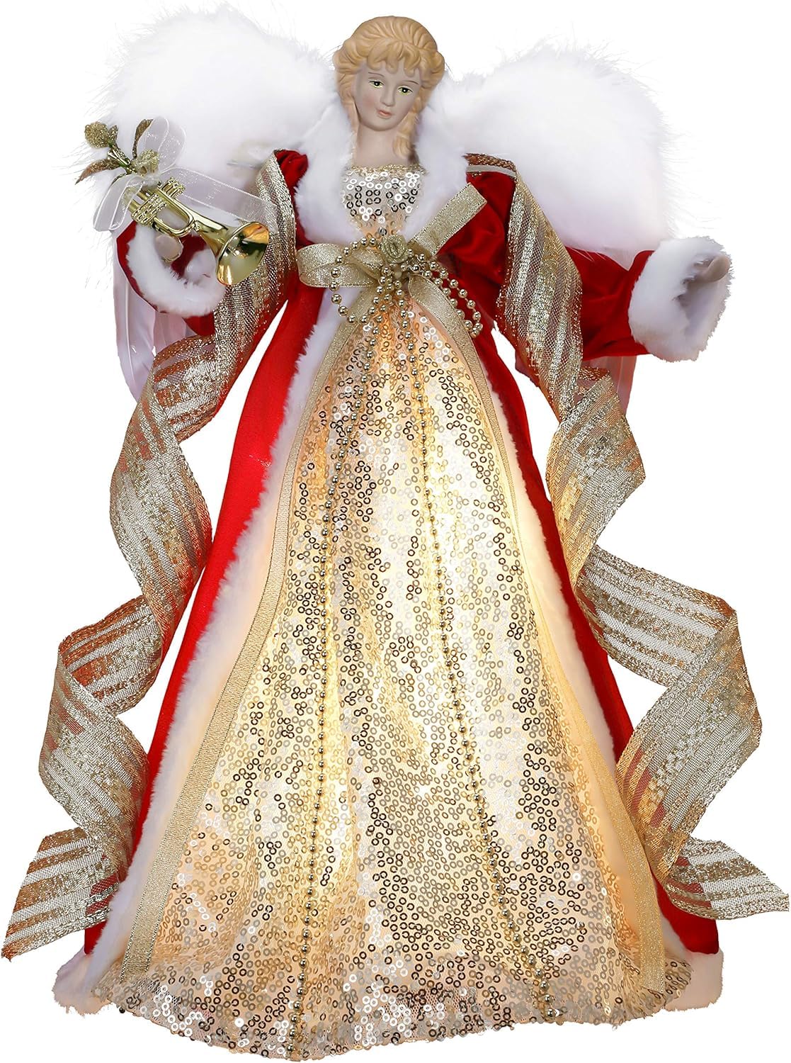 Valery Madelyn Lighted Christmas Tree Topper Angel with Timer, 12 Inch ...