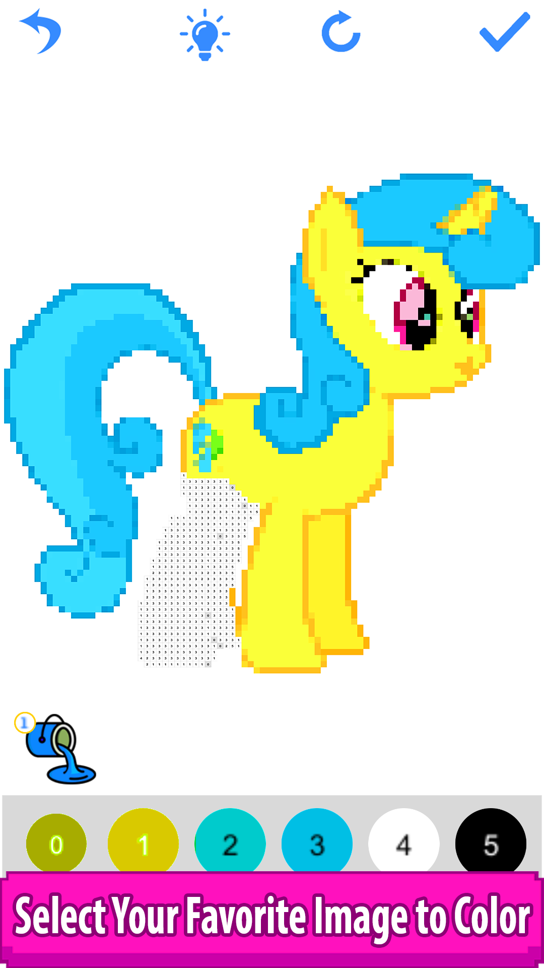 Pony Color By Number - Unicorns Pixel Art Coloring Book:Amazon.com ...