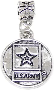 Amazon.com: GemStorm Silver Plated Dangling 'U.S Army' for European ...
