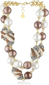 Amazon.com: Marv Graff "Doubles" Double Strand Cotton Pearl Necklace ...