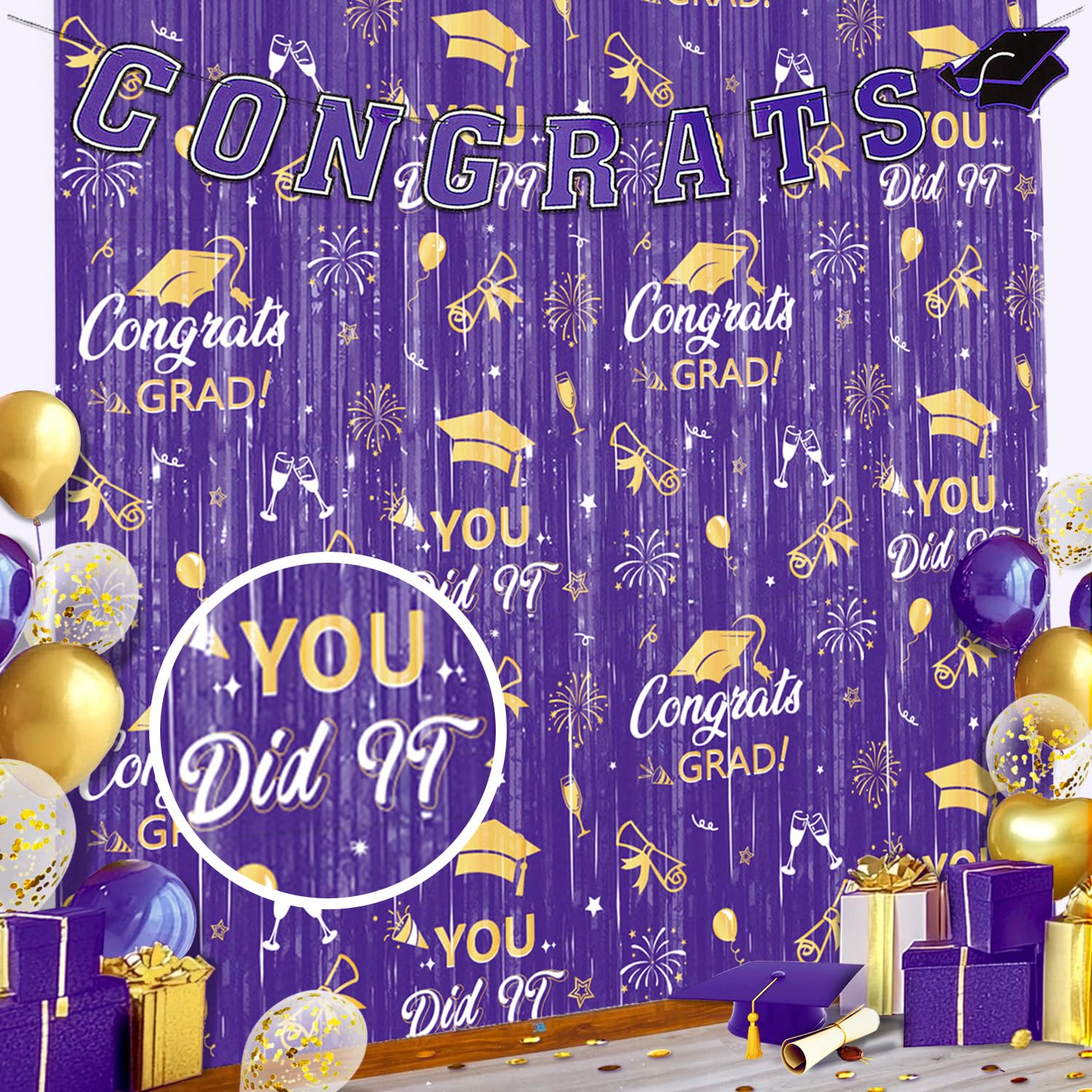 Tingjoo 3 Pack 2025 Graduation Party Decorations,Class of 2025 Foil ...