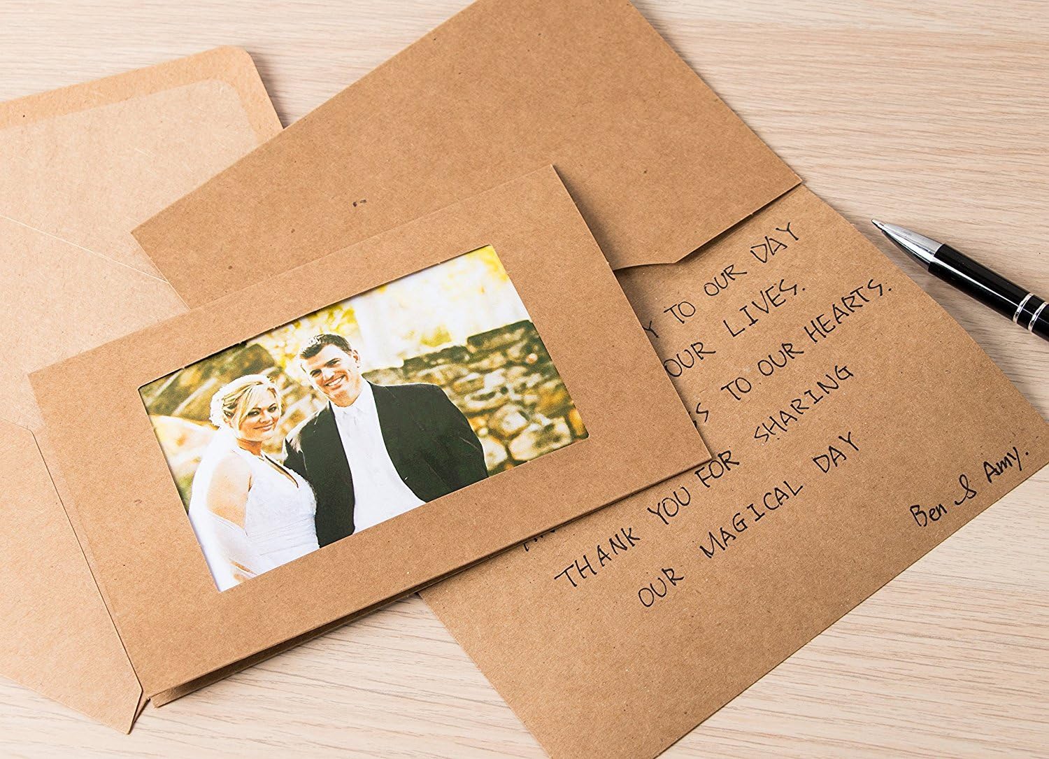 Kraft Picture Frame Note Cards for 4×6 Photo Inserts with Envelopes (48 ...