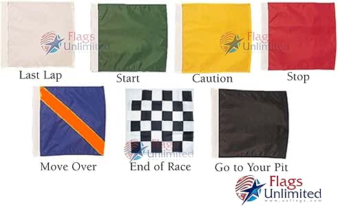 Amazon.com : Auto Racing Flag Set (7 Flags) 24 in. x 30 in. : Garden ...
