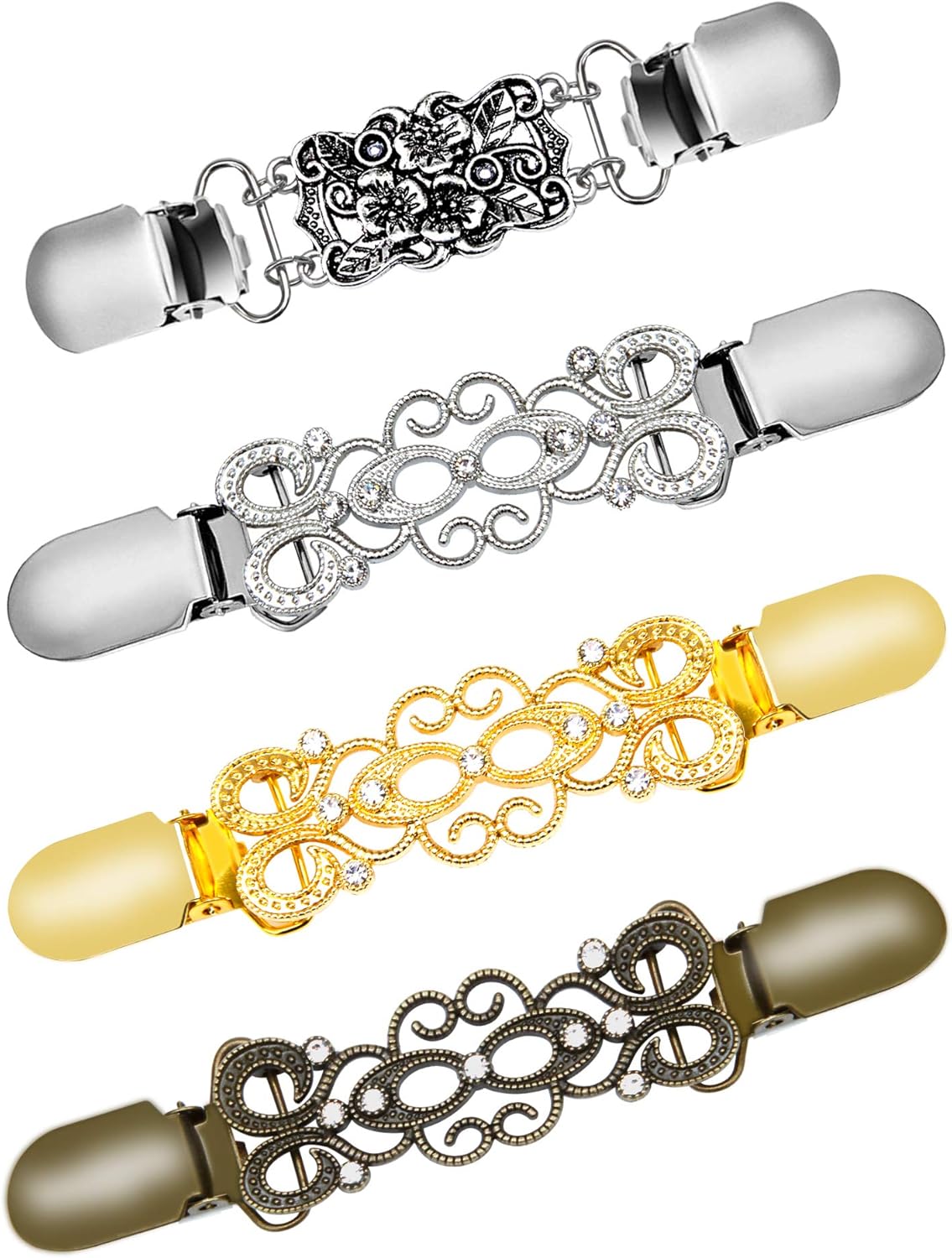 Amazon.com: Ruisita 4 Pieces Retro Cardigan Clip Sweater Collar Clip ...