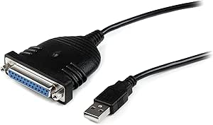 StarTech.com 6 ft / 2m USB to DB25 Parallel Printer Adapter Cable - 2 ...