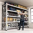Amazon.com: KINGBO 78"W Garage Shelving 4400LBS Heavy Duty Garage ...