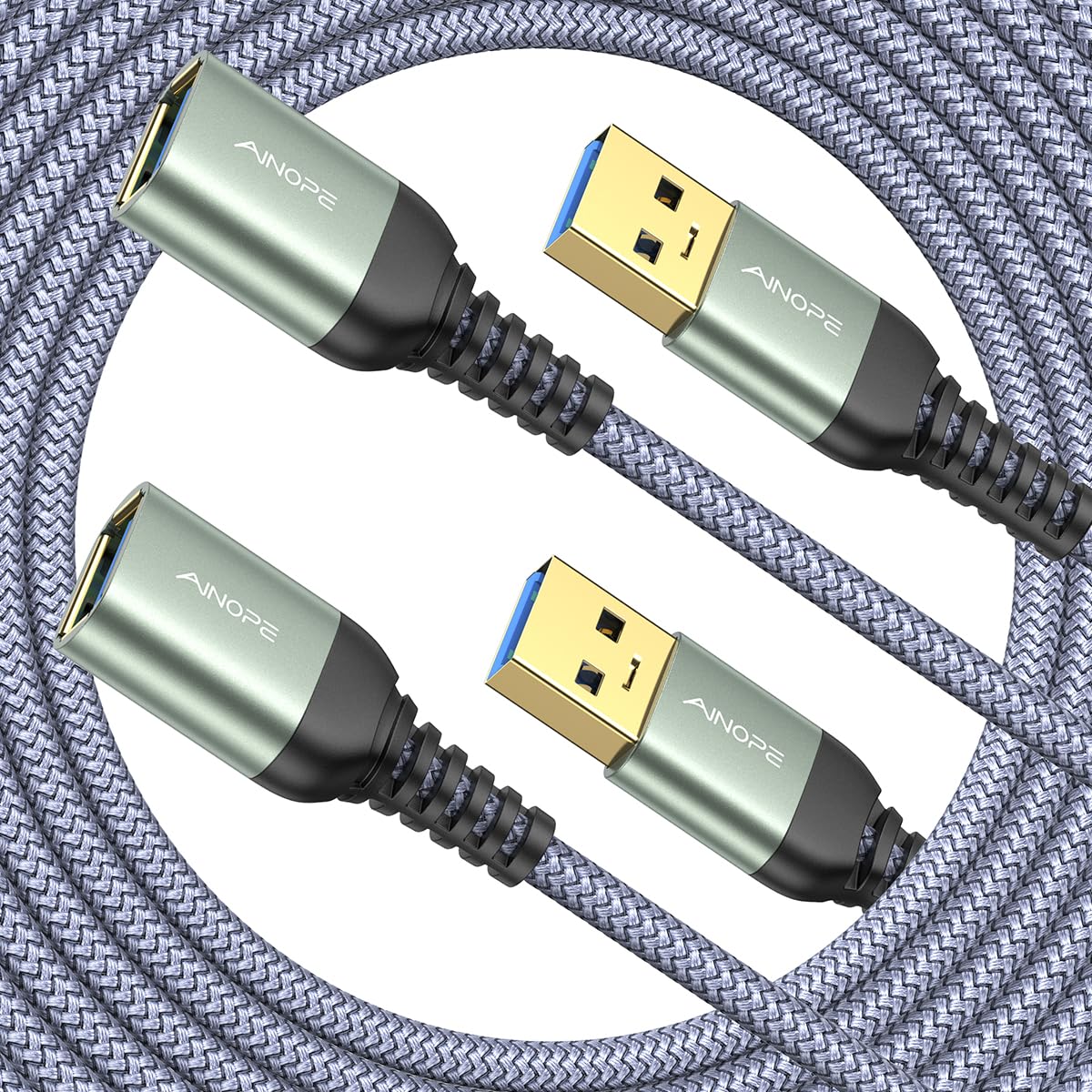 AINOPE 2 Pack USB Extensions Cable High Speed USB 3.0 Extension Cord ...